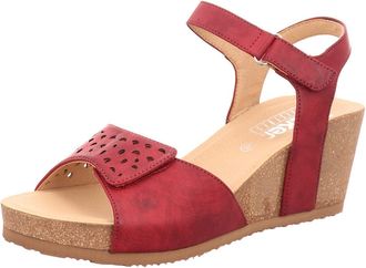 Rieker Damen V8355-35 Plateausandalen, Rot (Wine 35)