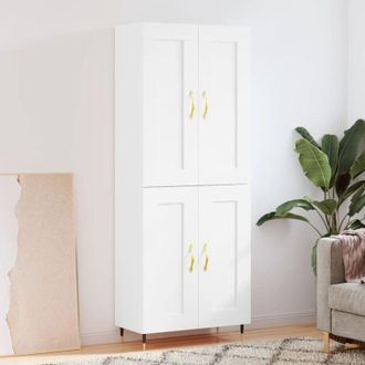 vidaXL Buffet haut Blanc 69,5x34x180 cm Bois ding&eacute;nierie Vidaxl