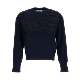 Erdem Rundhals-Strickpullover - - Knitwear - Damen - Blau - L