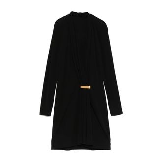 Tom Ford Cocktailkleid mit V-Ausschnitt und langen &Auml;rmeln - - Dresses - Damen - Schwarzk - XS