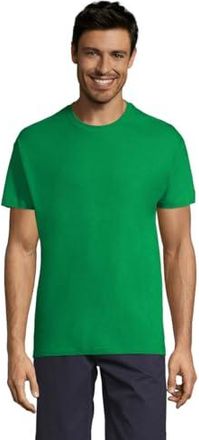 SOLS SolS Regent - Tee-Shirt Homme Manches Courtes à col Rond - 100% Coton Semi-peigné - Vert Prairie - XXL