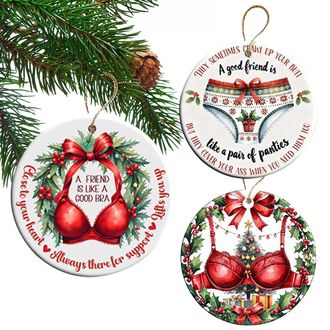 Generic Freundschaft Weihnachten Ornamente | 2D Acryl Lustige Beste Freund Dekorationen | 3 St&uuml;ck Weihnachtsbaum Freundschaft Ornament | F&uuml;r Frauen Kollegen H