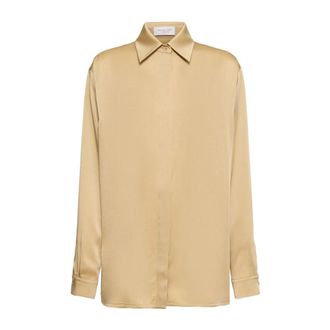 Michael Kors Femme, Blouses et Chemises, Beige, Taille: 40 FR Hansen Charmeuse Shirt