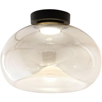 Fabas Luce Fabas - Brena - Plafonnier rond avec led int&eacute;gr&eacute;e Luce - Applique murale led dimmable 19W - Cognac concave
