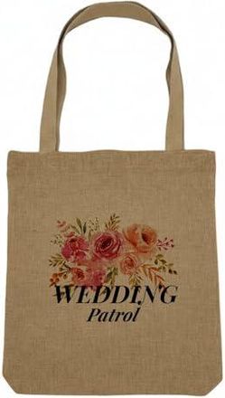 Fabulous Sac Shopping Tote Bag Aspect Lin - Wedding Patrol Wedding Bride Watercolor Bouquet - Sac de Courses Toile Epaisse 360g Beige Naturel Cabas Port&eacute; Epaul