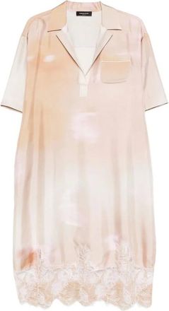 Fabiana Filippi Femme, Robes, Multicolore, Taille: 36 FR Robe midi &agrave; poche poitrine et finitions en dentelle