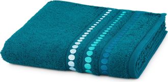 FROTTANA Line Points Duschtuch 67 x 140 cm aus 100% Baumwolle, deep Lake