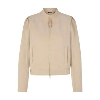 Joop Femme, Sweatshirts et sweats &agrave; capuche, Beige, Taille: 40 FR Veste de style sportif avec broderie logo