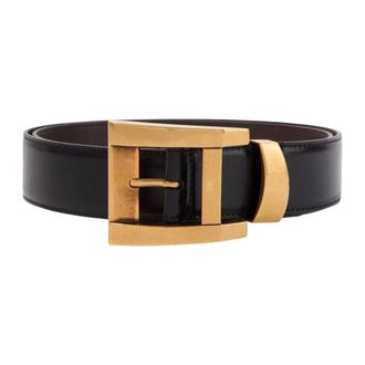 Versace Femme, Accessoires, Noir, Taille: 80 CM Rectangular-Buckle Belt