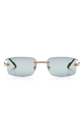Cartier lunettes de soleil rectangulaires &agrave; plaque logo - Or