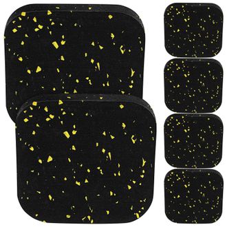 Cabilock 6 St&uuml;ck Teiliges Anti Vibrations Dickem Gummi Sto&szlig;d&auml;mpfende Matten f&uuml;r Fitnessger&auml;te rutschfest Vibrationsd&auml;mpfend Bodenschutz und Ger&auml;uschreduzierung
