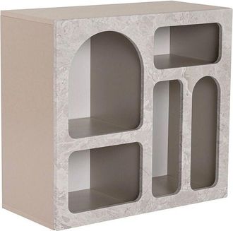 Vente-Unique Console avec 5 niches - Effet marbre gris - LUELA