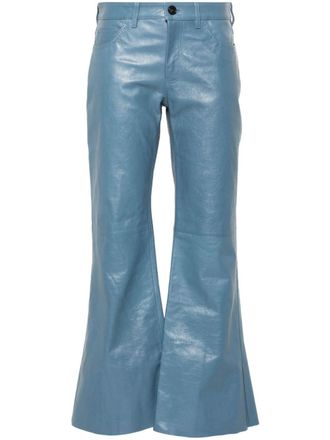 Marni Leder-Schlagose mit Logo-Applikation - Blau