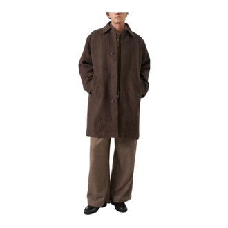 Universal Works Manteau Stan en m&eacute;lange de laine tweed - Homme - Manteaux - Brun - Taille: L