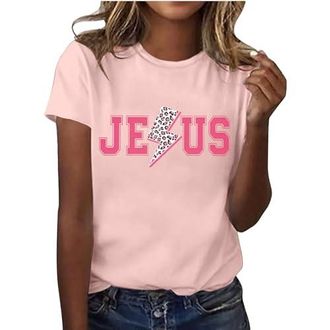 Generic T-shirt d&eacute;contract&eacute; &agrave; manches courtes et col rond imprim&eacute; coeur pour femme 2026 Saint-Valentin, rose, XL