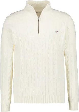 GANT Herren Troyer wei&szlig; Baumwolle unifarben