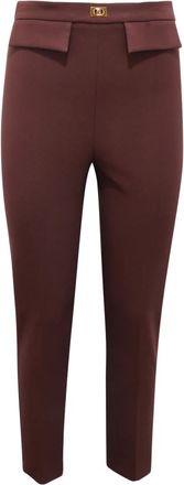 Elisabetta Franchi Femme, Pantalons, Brun, Taille: 44 FR Pantalone Slim Wo Pantalons