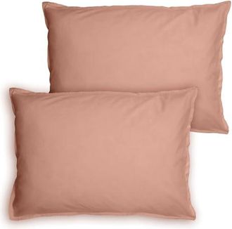 Matt & Rose Taies doreiller 50x70 cm Lot de 2 Unies à Volant Coton LAVÉ | 100% Coton Lavé | Oeko-TEX | Nude