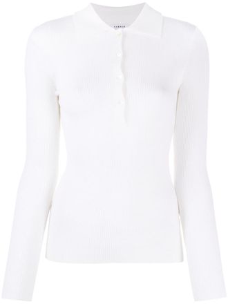 P.A.R.O.S.H. polo Leila en maille nervur&eacute;e - Blanc