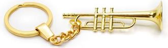 Miniblings Boîte en carton pour trompette et instrument de musique - Fait à la main - Pendentif - Porte-clés, or, 62 mm
