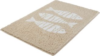 Kleine Wolke Badteppich Fish mit 65 x 115 cm in Sandbeige aus 100% Polyester