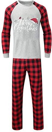 Generic Ensemble 2 pièces 2026 pour hommes, papa, lettres imprimées, hauts et pantalons à manches longues pour la famille, ensemble pyjama assorti pour la fam