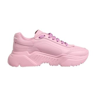 Dolce & Gabbana Rosa Leder Low Top Sneakers - - Shoes - Herren - Rosa - 41 1/2 EU