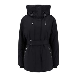 Mackage Schwarze Gesteppte Nylonjacke mit Lederdetails - - Jackets - Damen - Schwarzk - L