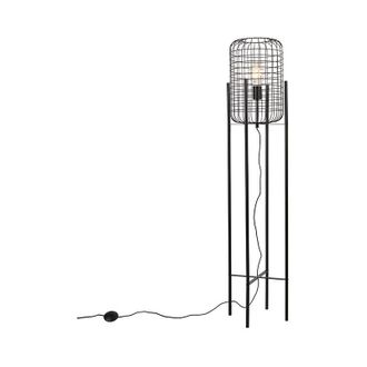 QAZQA Blissvefa - Lampadaire - 1 lumière - h 135 cm - Noir - Rustique - éclairage intérieur - Salon i Chambre - Qazqa