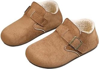 Generic Large Taille Chaussons Femme Hiver Doux, Bride R&eacute;glable Slip-on Mules, Mini Bottines Chaussures De Neige en Daim Chaussons De Maison Patate pour Int&eacute;r