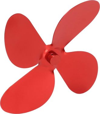 CHICIRIS Ofenventilatorfl&uuml;gel aus Aluminiumlegierung, Langlebiges 4-Blatt-Kit f&uuml;r Holzofen-Kaminventilatorzubeh&ouml;r mit Sechskantschl&uuml;sselschraube (Rot)