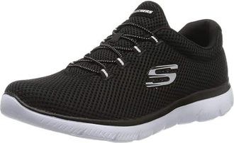 Skechers Femme SUMMITS Sneaker, Black Mesh White Trim, 37