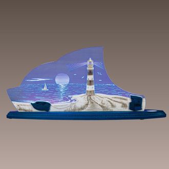 Weigla Schwibbogen original Erzgebirge I Motiv Maritim I Dekoleuchte I LED-Lichterbogen I Größe 47 x 21 x 8,2 cm I Inklusive Beleuchtung I Deko innen I aus H