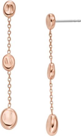 Skagen Womens Stainless Steel Push Back Earrings Rose Gold Tone mit Stein,6.6Lx6.6Wx2.5Hcm