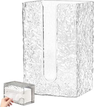 Generic Selbstklebende Taschentuchbox, Taschentuchbox im Wasserwellen-Stil, kreative Mode, transparente Selbstklebende Taschentuchbox für Wohnzimmer