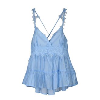 Ermanno Scervino Femme, Blouses et Chemises, Bleu, Taille: 36 FR Firenze Top