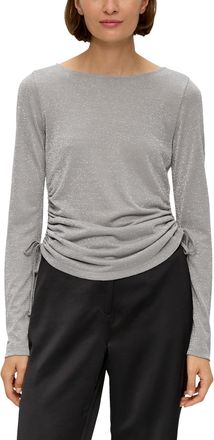 s.Oliver Black Label Langarmshirt mit Glitzer Optik