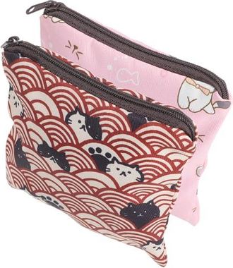 BESPORTBLE Lot de 2 Pochettes de Rangement pour Tampons en Polyester Imperm&eacute;able, Design Cartoon Chat Adorable, Paquet pour Serviettes Hygi&eacute;niques Compact et Por