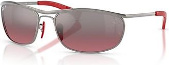 Ray-Ban Rb3819m Scuderia Ferrari Collection Sonnenbrillen Gunmetal Fassung Violett Glas Polarisiert 62-18