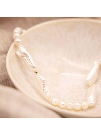 Fascination by Ellen K Halskette Gold 585 Perle wei&szlig; 6-7mm