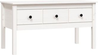 vidaXL Table basse Blanc 102x49x55 cm Bois massif de pin Vidaxl