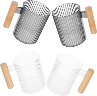 Lurrose 4 St&uuml;ck Teiliges Zahnputzbecher Bruchsicherem Kunststoff Wiederverwendbare Mundwasserbecher mit Gro&szlig;em Fassungsverm&ouml;gen Leicht Tragbar f&uuml;r Badezimmer 