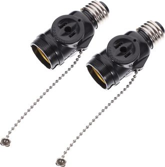 OSALADI 2stücke Lampenfassung Mit Zugkette Adapter Für Schraubsockel Langlebig Für Innenräume Für Werkstätten Und Garagen