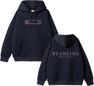 Generic Sweat à Capuche en Coton Deadline 2025 World Tour Graphic Support High Street Sport Sweatshirts(B-Black,S)