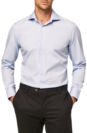 Hackett Herren Poplin Slim BC Hemd, Blau (Sky 513), 145 EU