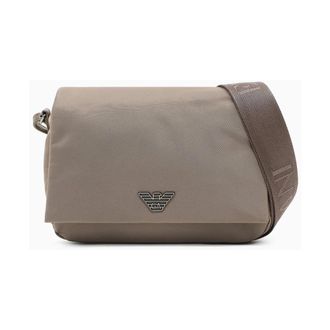 Emporio Armani Nylon Logo Crossbody Bag - - Bags - Damen - Beige - ONE SIZE