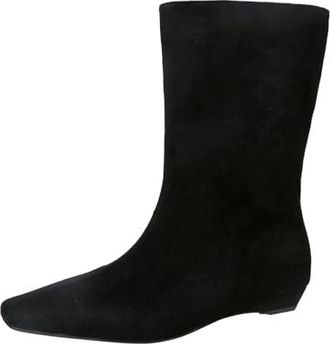 Generic Bottines &agrave; mollet large pour femme - Style &eacute;l&eacute;gant - Couleur unie - Bout pointu - Talon bas - D&eacute;contract&eacute; - Confortable - &Agrave; enfiler - Pour la marche e