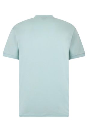 HUGO BOSS Mens T-Shirt With Zip Collar Turquoise Cotton T-Shirts And Polos