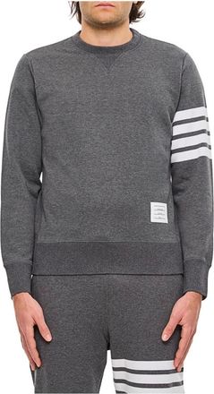 Thom Browne Homme, Sweatshirts et sweats &agrave; capuche, Gris, Taille: XL 4-Bar SweaT-shirt