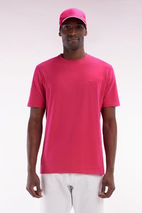 Eden Park T-shirt En Coton Pima Fuchsia Coupe Droite